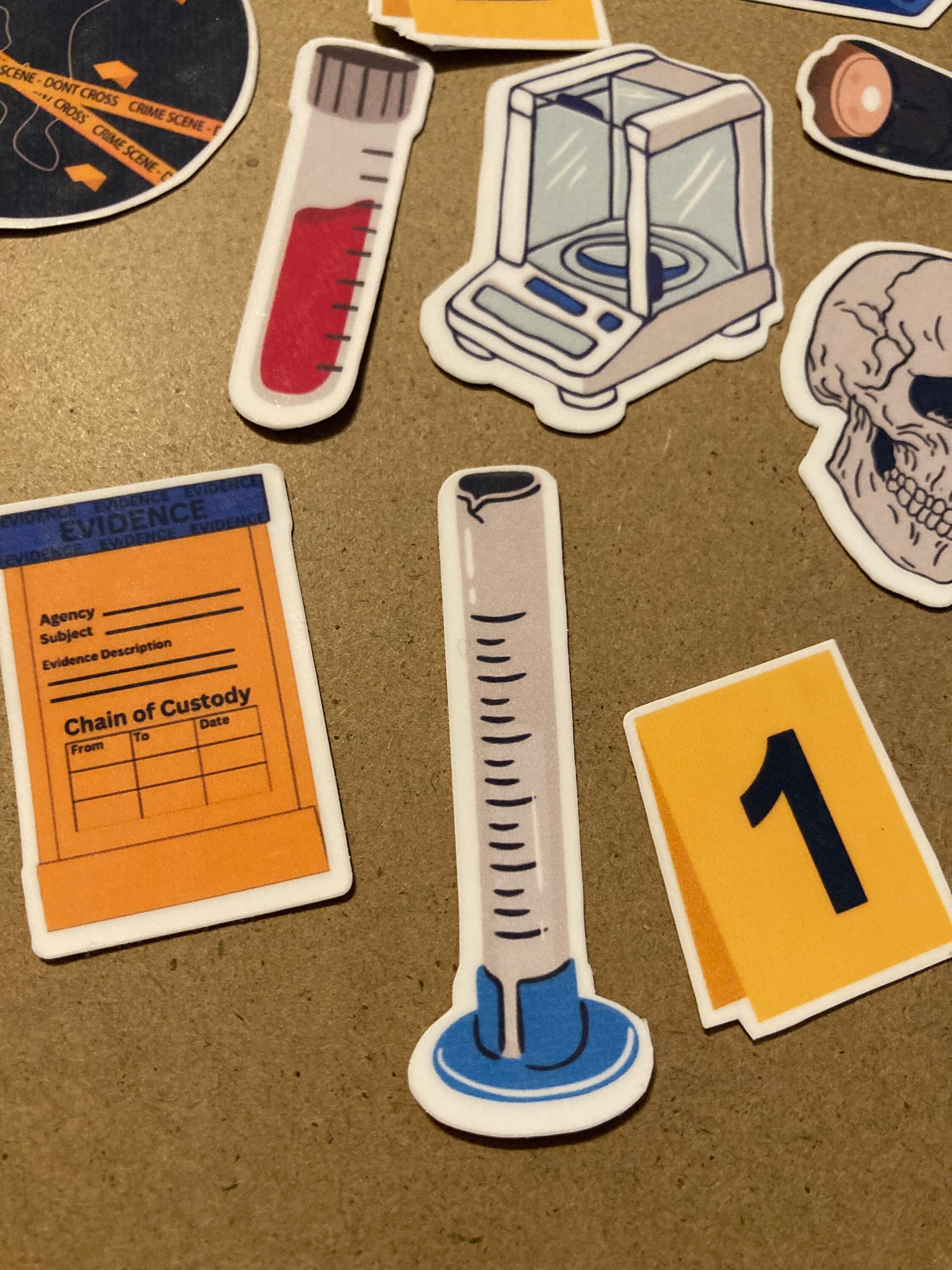 Forensics Sticker Pack: Crime Scene Investigator Gift, 28 Waterproof ...