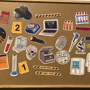 Forensics Sticker Pack: Crime Scene Investigator Gift, 28 Waterproof ...