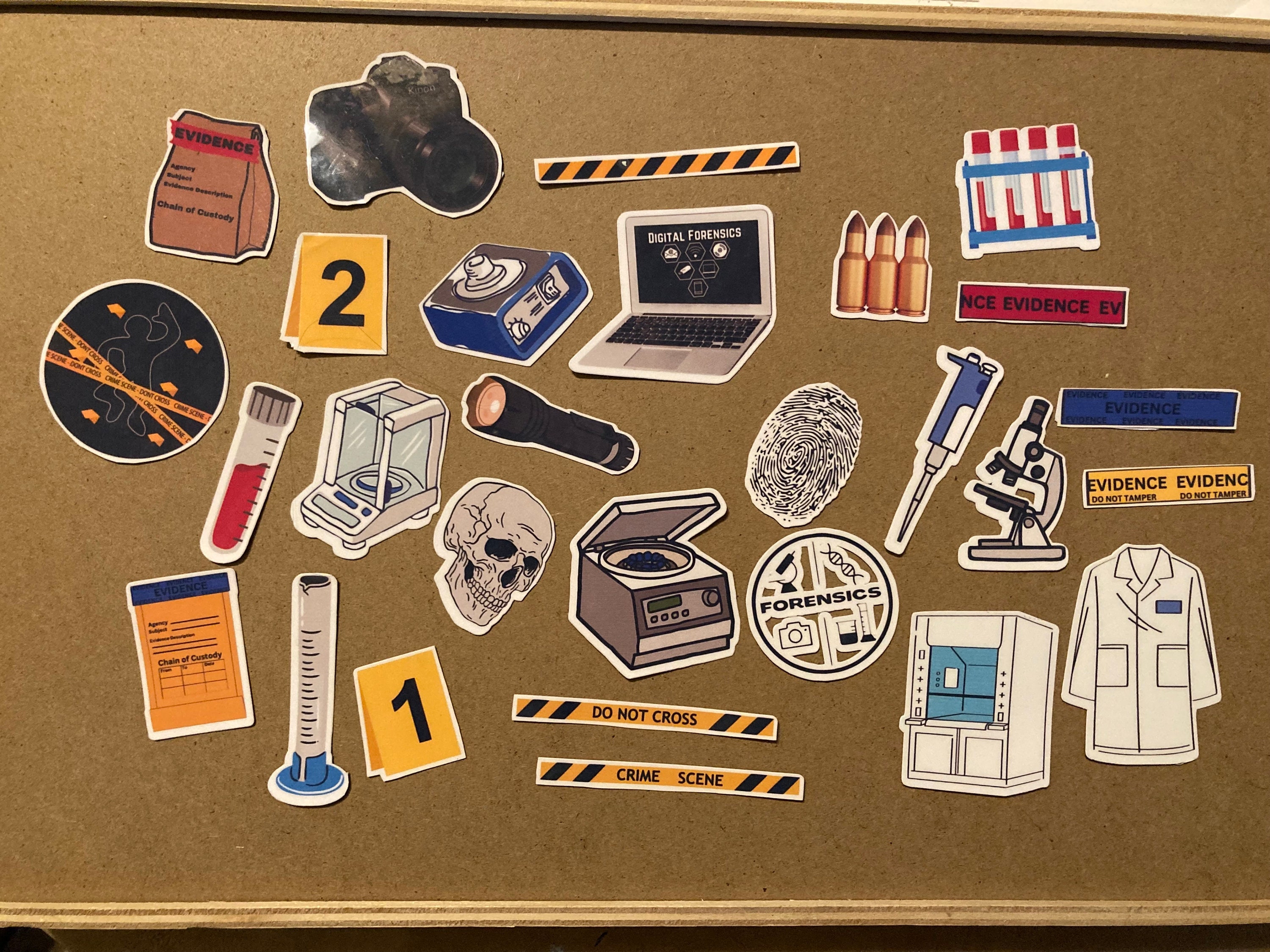 Forensics Stickers Gift Crime Scene Investigator Sticker Pack 28 Vinyl ...