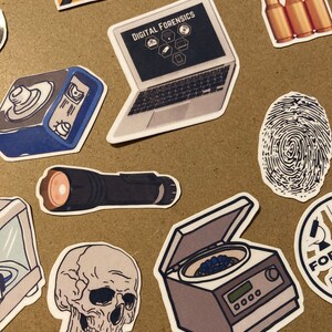 Forensics Sticker Pack: Crime Scene Investigator Gift, 28 Waterproof ...