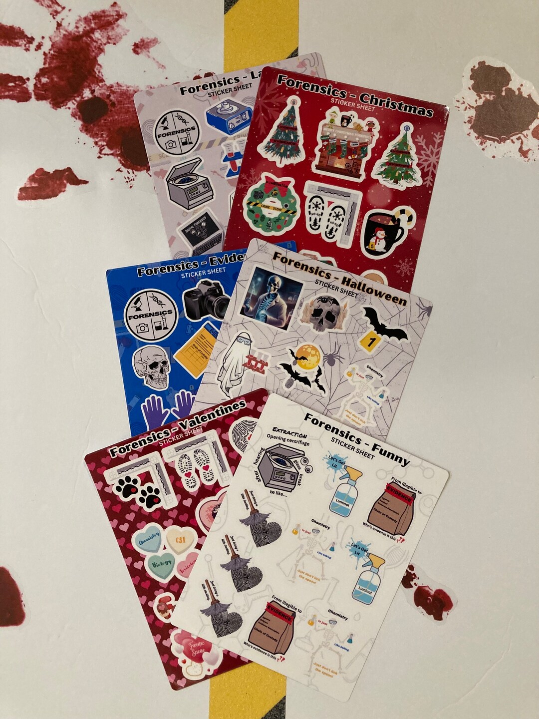 Forensic Science Sticker Sheet Gift Crime Scene Waterproof Stickers ...