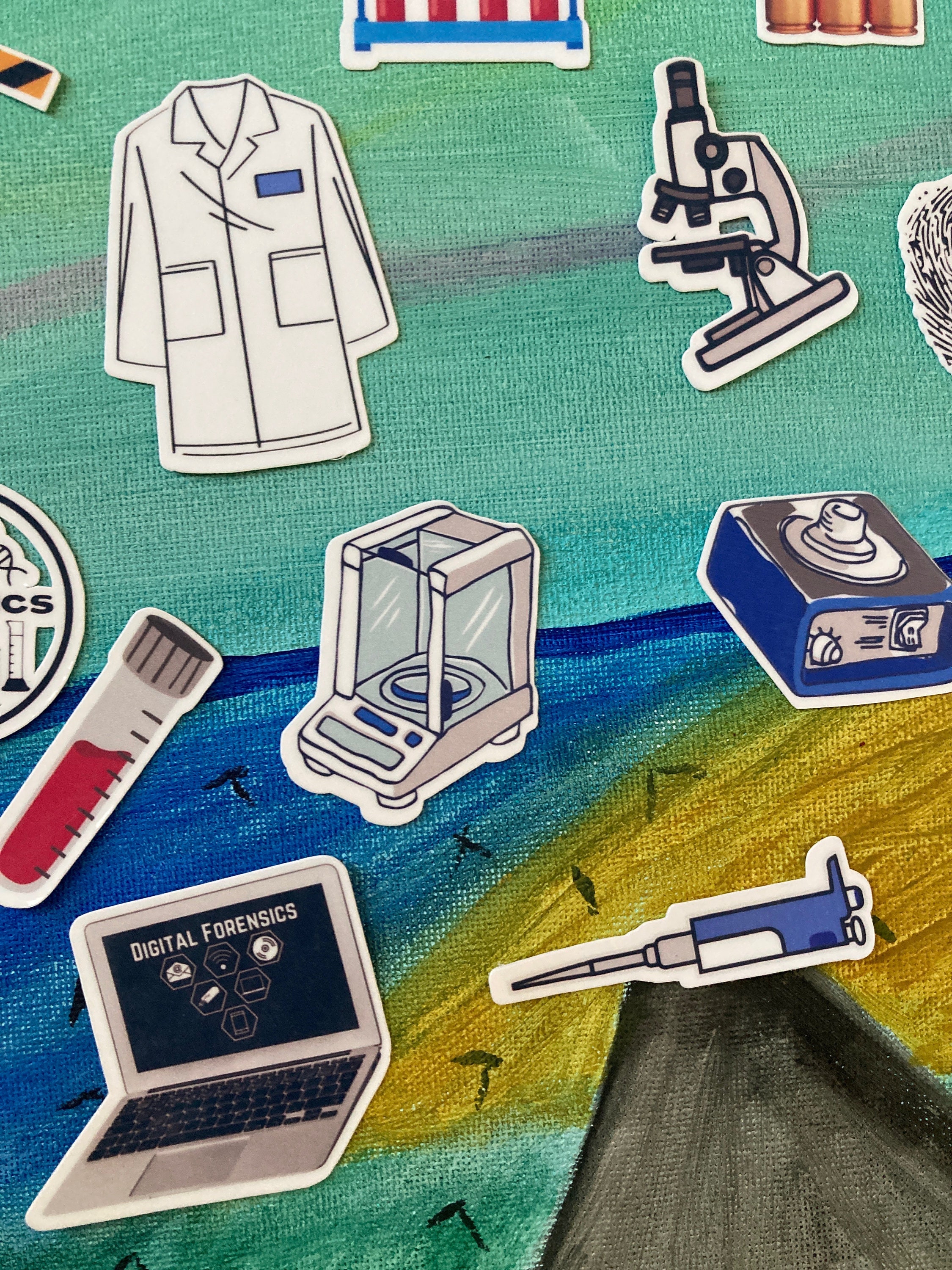 Forensics Stickers Gift Crime Scene Investigator Sticker Pack 28 Vinyl ...