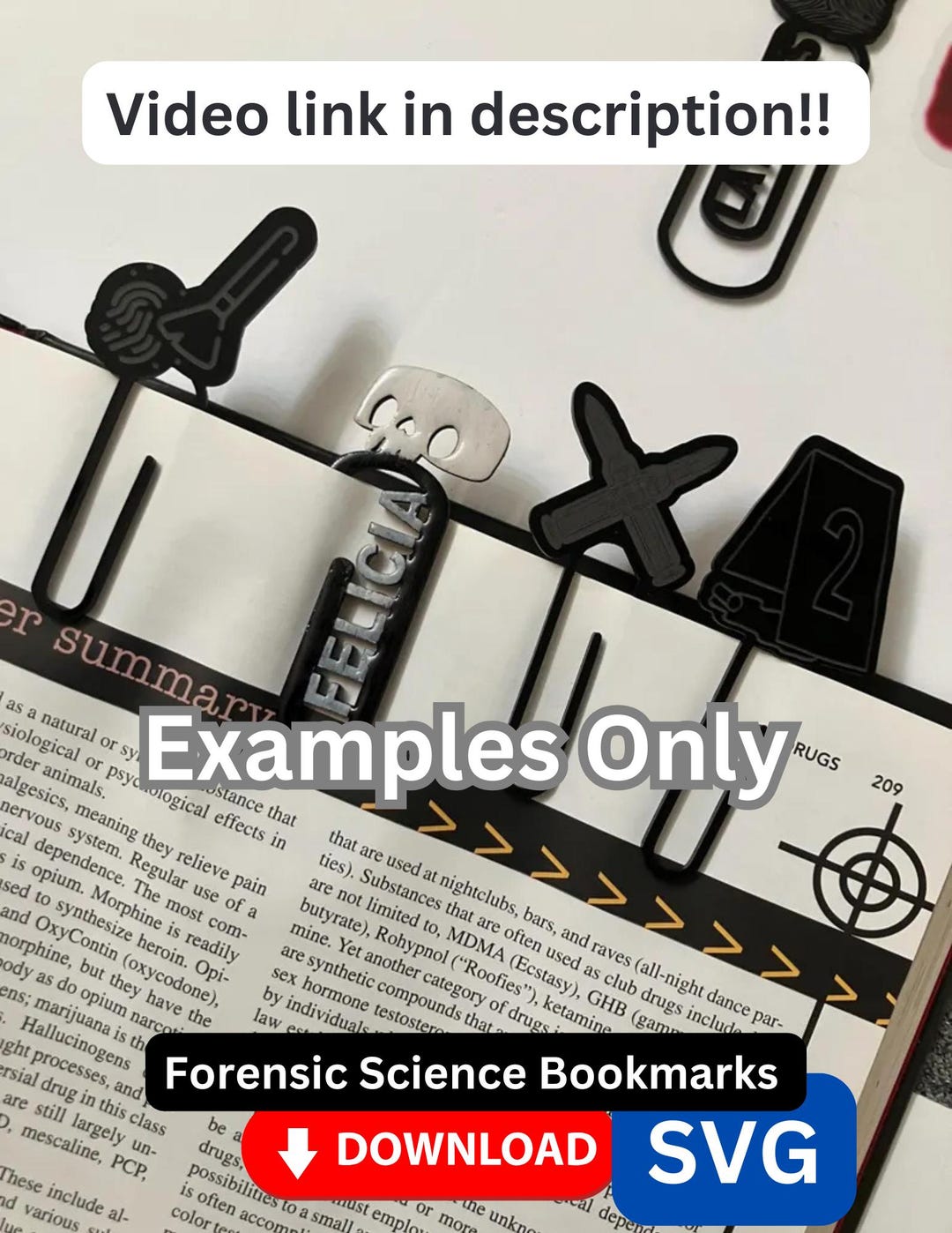 Forensic Science Bookmarks: Laser Cut Crime Scene SVG File (digital ...