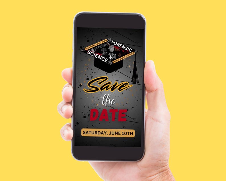Crime Scene CSI Digital Graduation Mobile Invitation Graduation Party ...