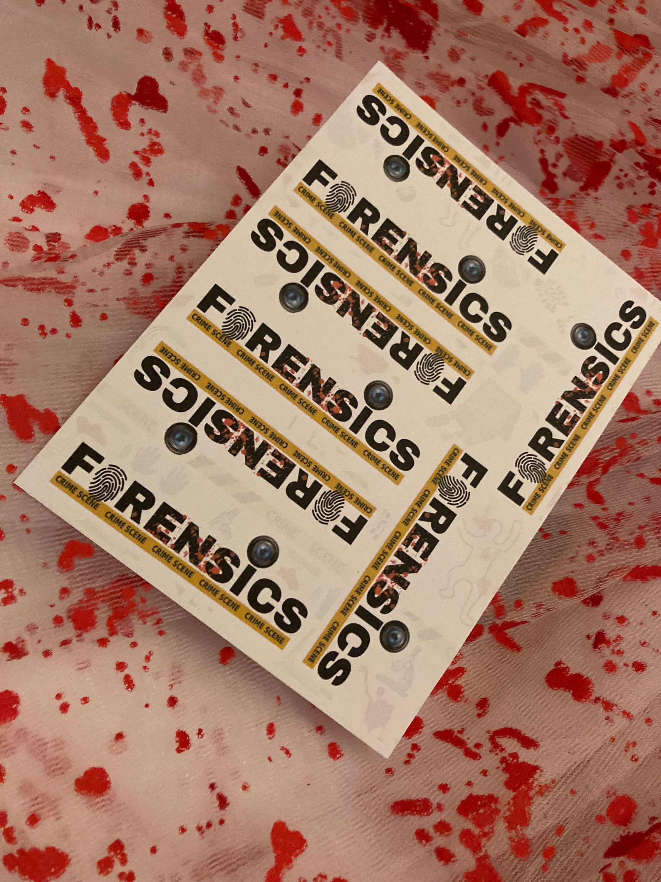 Fingerprint Forensics Sticker Sheet Gift Crime Scene Waterproof ...