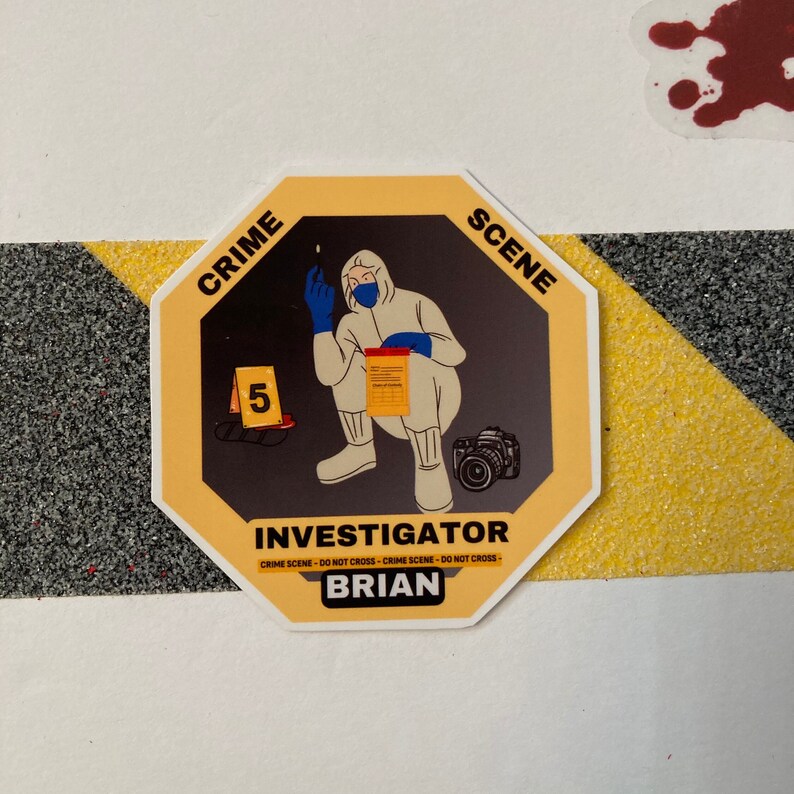 Personalized Crime Scene Investigator Sticker Vinyl Stickers Waterproof ...