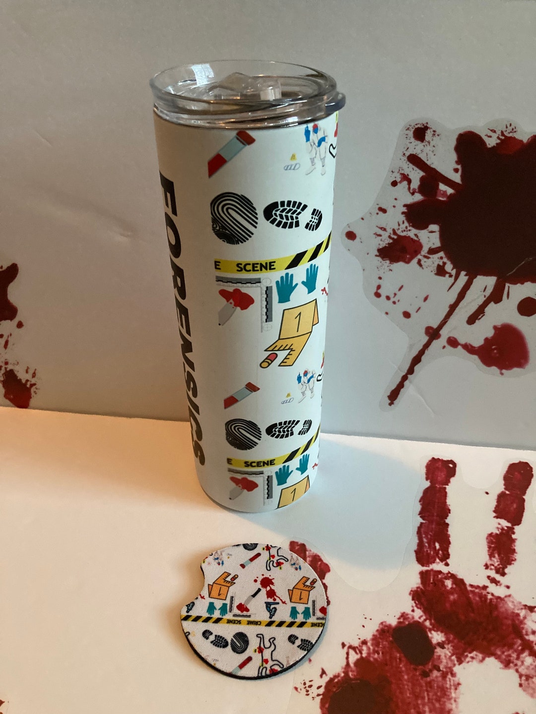 Forensic Science Custom Tumbler Forensics Csi Latents 20oz Bottle Gift ...