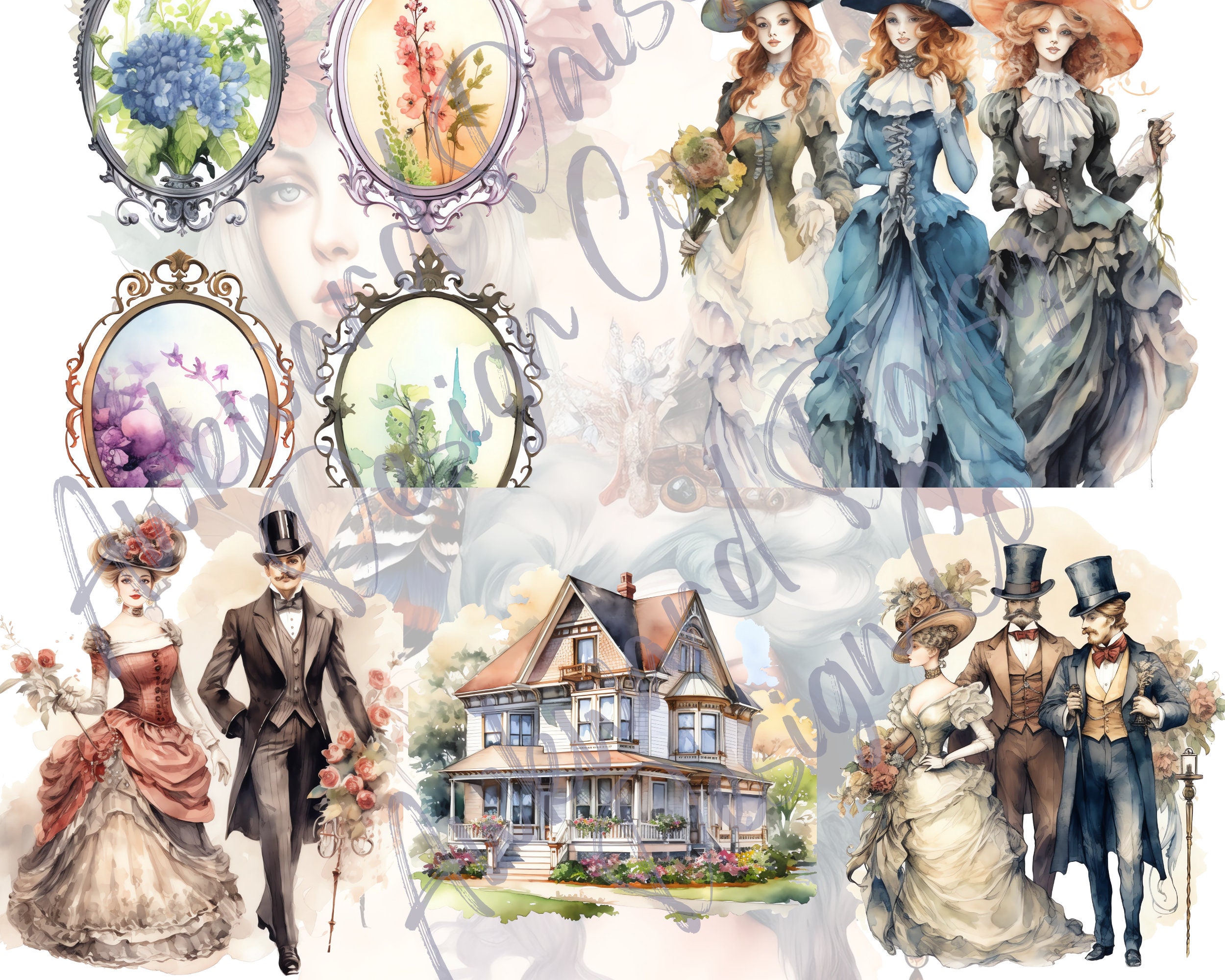 25 Victorian Era Iconic Images, Lush Landscapes, Teas, Scrapbook Paper ...