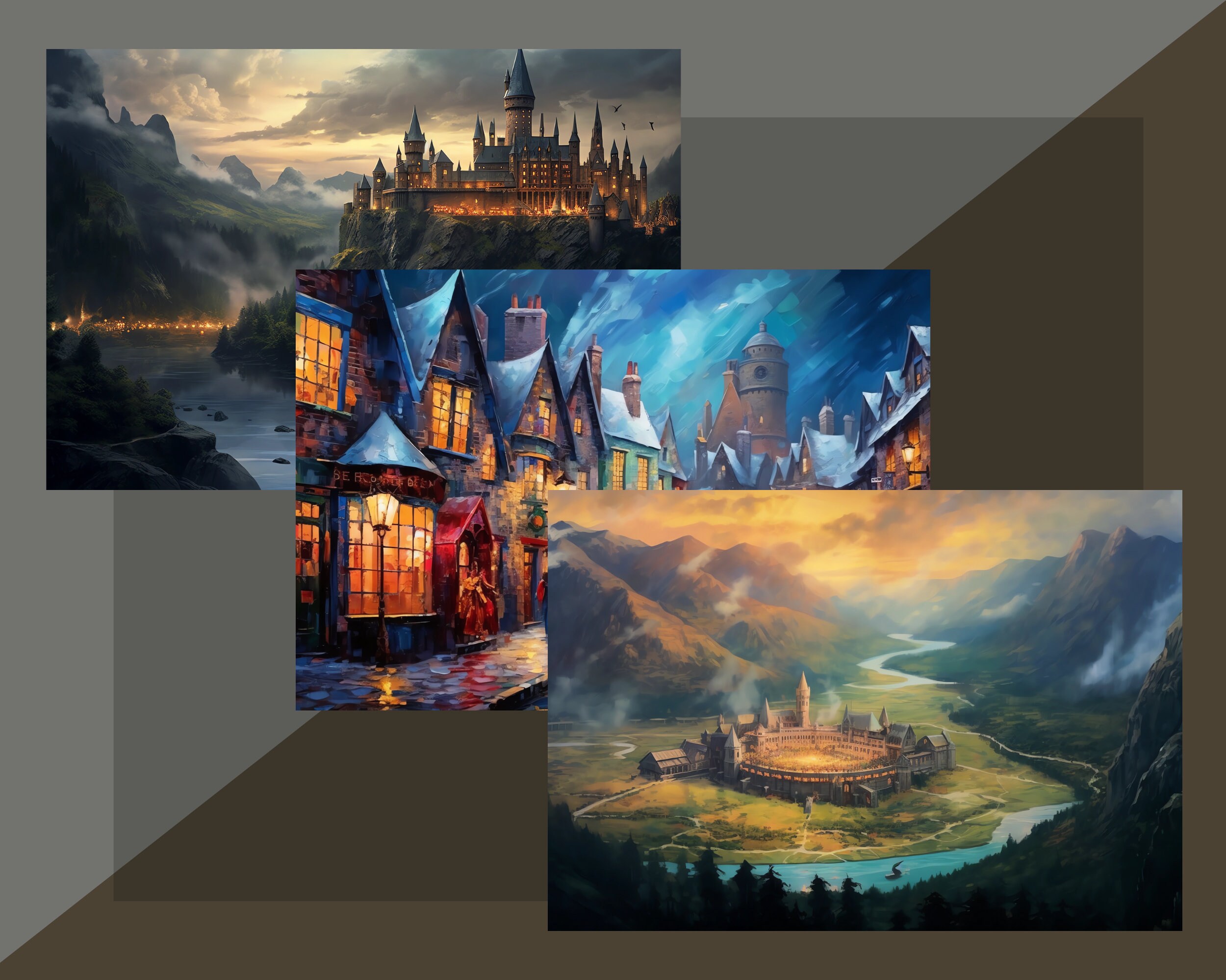 6 Wizarding World PNG, Magic School, Scrapbook Paper, AI Digital Art ...