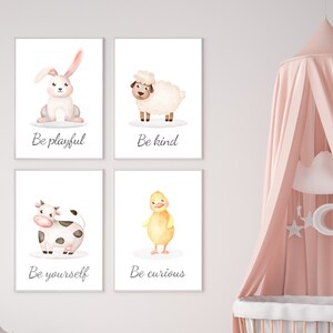 Farm Animals Nursery Wall Art Set of 4 Prints Unframed - Etsy