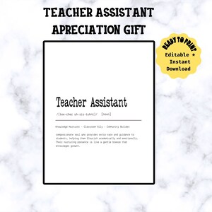 Editable School Teacher Assistant Poster L Printable, Teacher Assistant ...