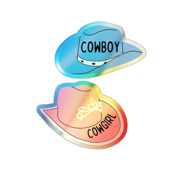 Holographic Sticker Cowboy Sticker Cowgirl Sticker - Etsy