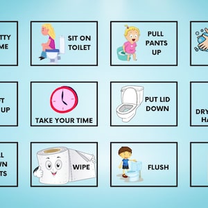 Potty Training Chart, Bathroom Routine Chart, Habit Training Printable ...