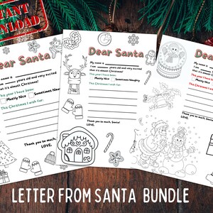 Letter to Santa Coloring Pages Printable Bundle With 27 Coloring Pages ...