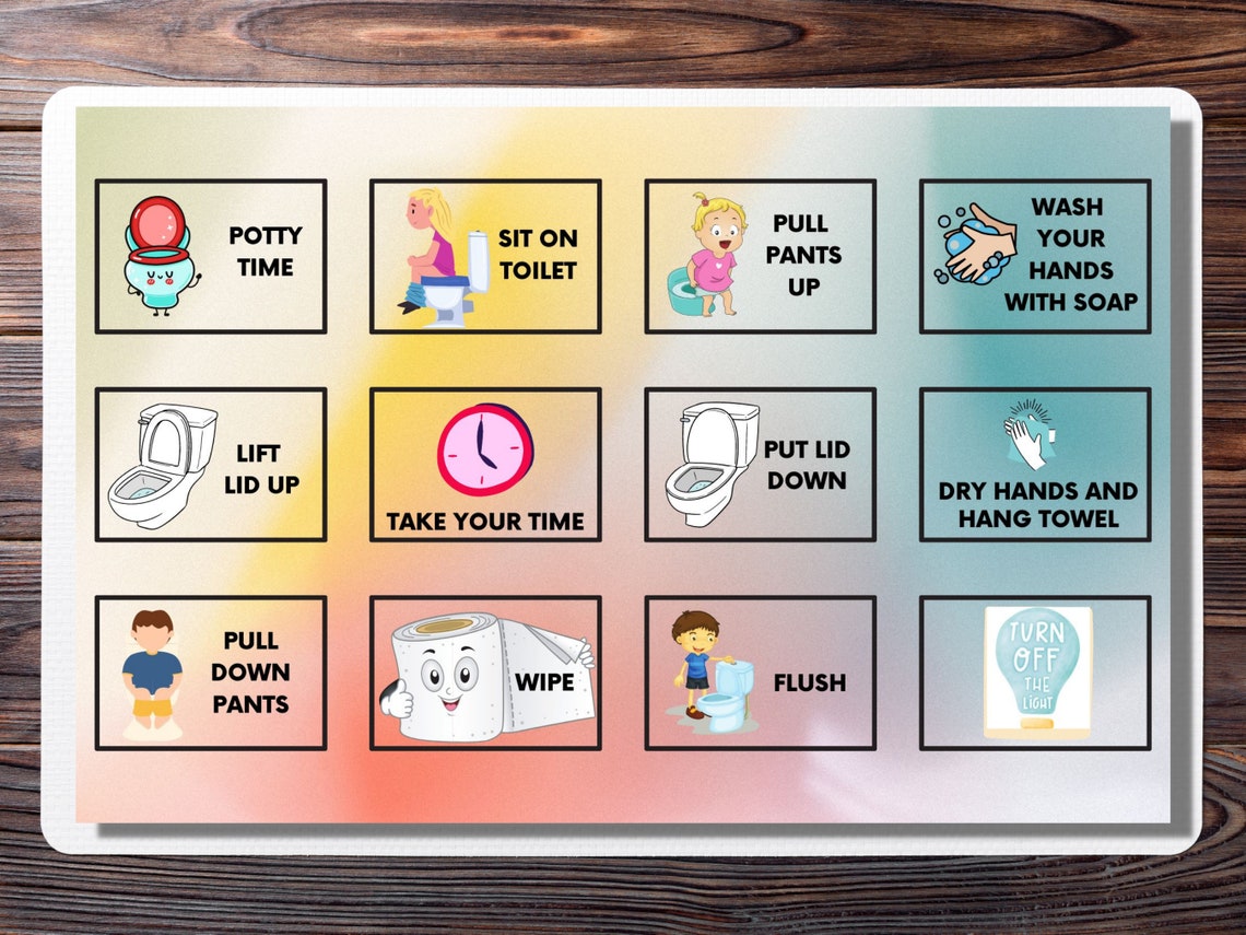 Potty Training Chart Bathroom Routine Chart Habit Training - Etsy