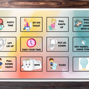 Potty Training Chart, Bathroom Routine Chart, Habit Training Printable ...