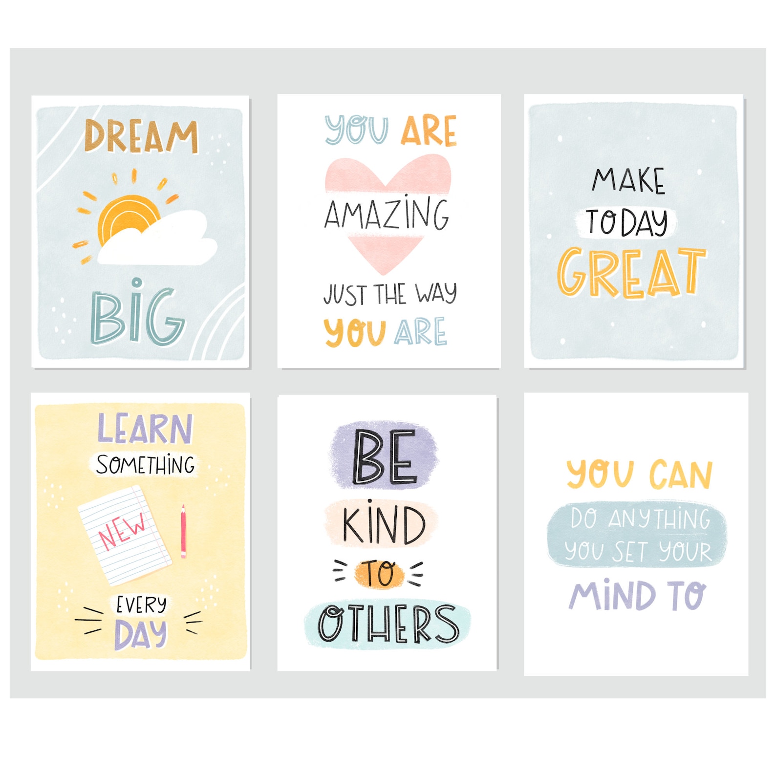 Kids Playroom Inspirational Art Wall Decor | Set of 6 Prints 8x10 ...