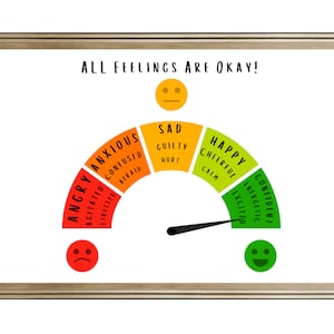 Feelings Thermometer, All Feelings Are Ok Chart, Kids Emotions ...
