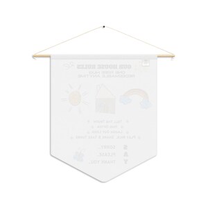 Family Rules, House Rules Pennant, Kids Pennant, Banner, Inspirational ...