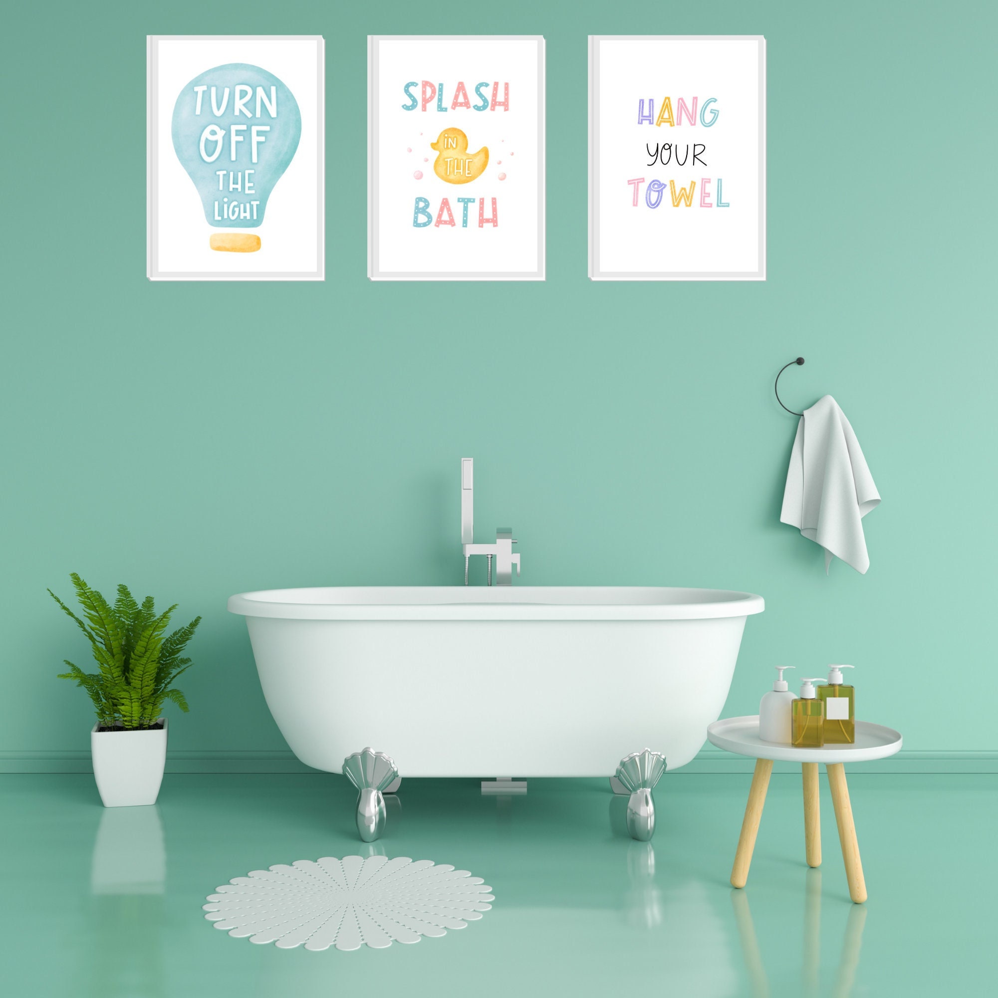 Kids Bathroom Decor, Bathroom Printable Kids, Kids Bathroom Wall Art ...