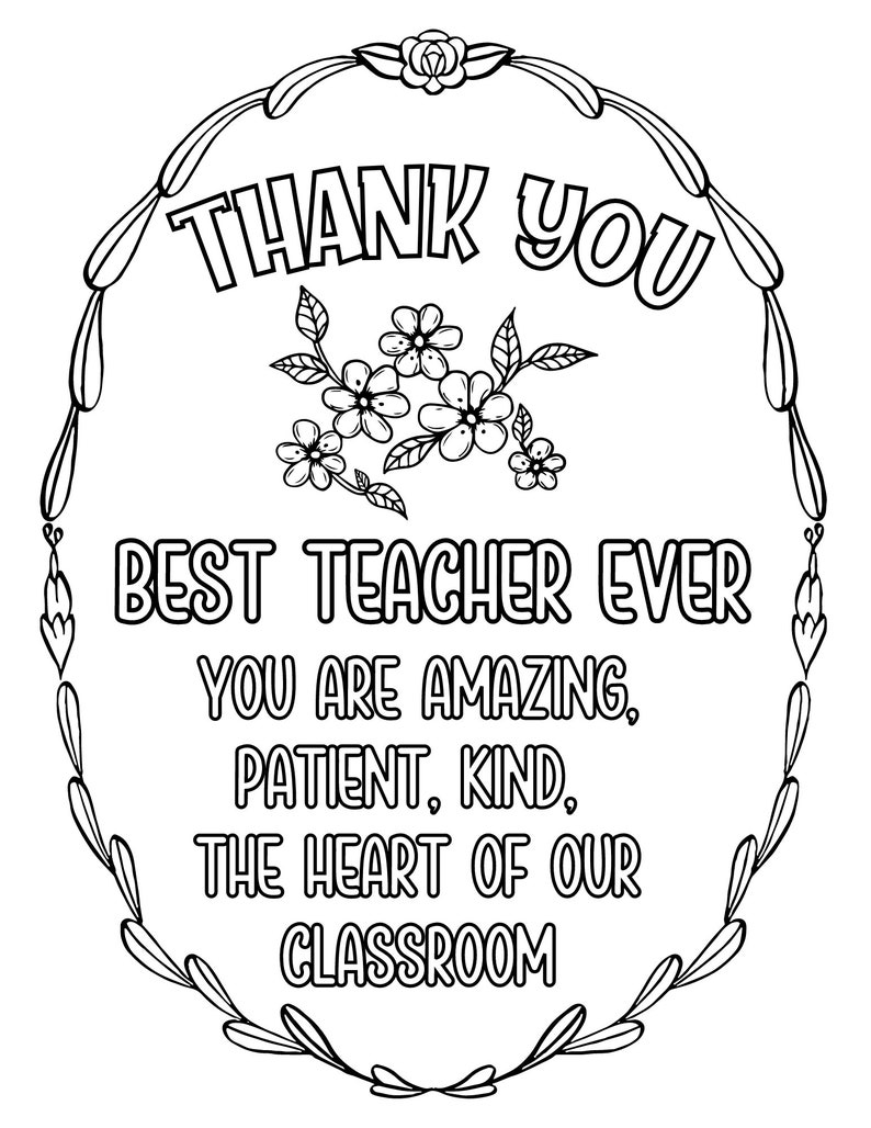 Teacher Card Printable School Teacher Gift Teacher - Etsy