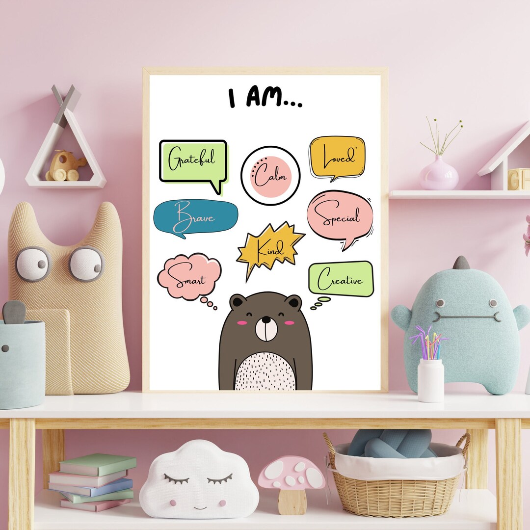Affirmations Printable Wall Art Kids Affirmations Poster Kids Room Art ...