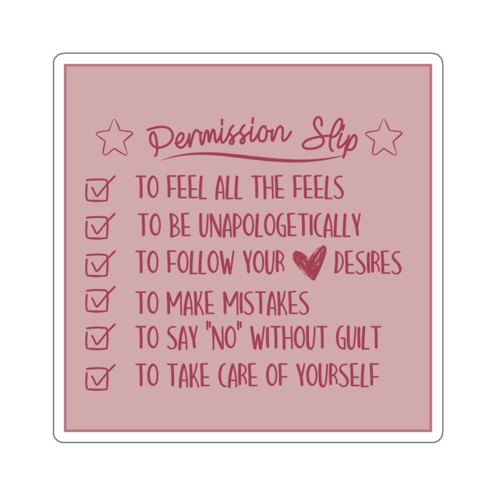 Permission Slip, Permission Slip Sticker, Encouragement Sticker ...