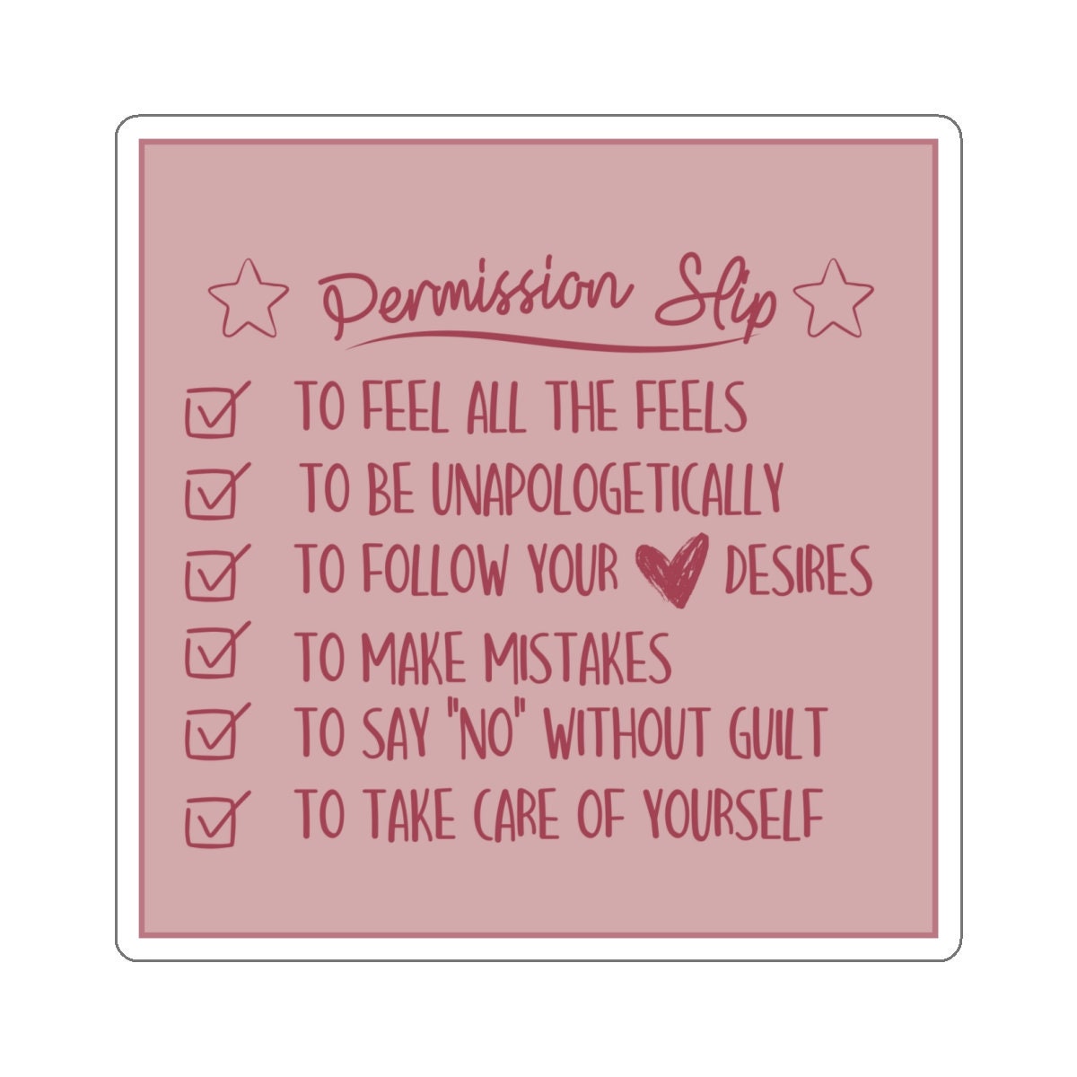 Permission Slip, Permission Slip Sticker, Encouragement Sticker ...