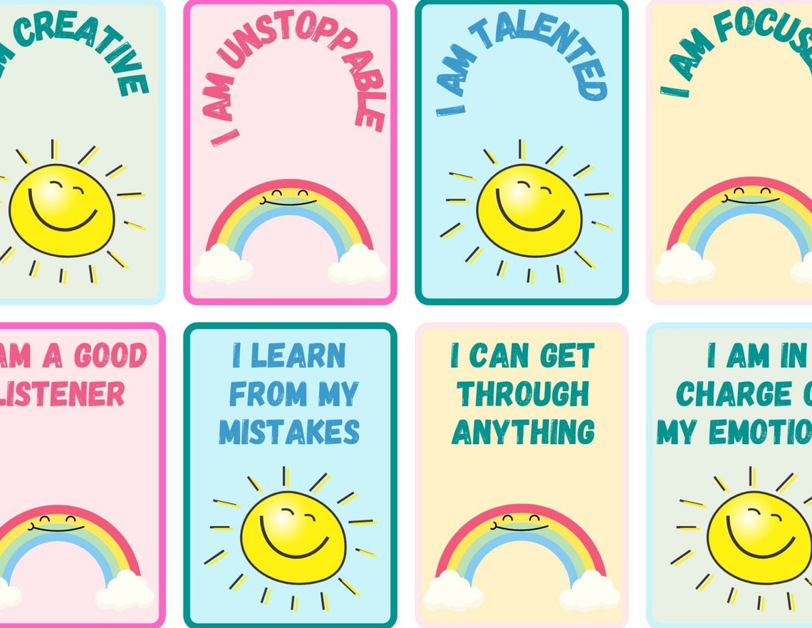 Positive Affirmation Cards for Kids Bundle 3 in 1 / Affirmations ...