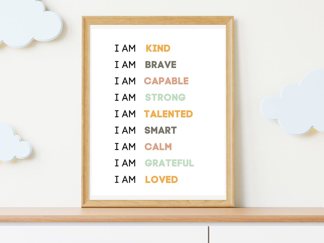 Affirmations Printable Wall Art, I Am Print, Affirmation Wall Art ...