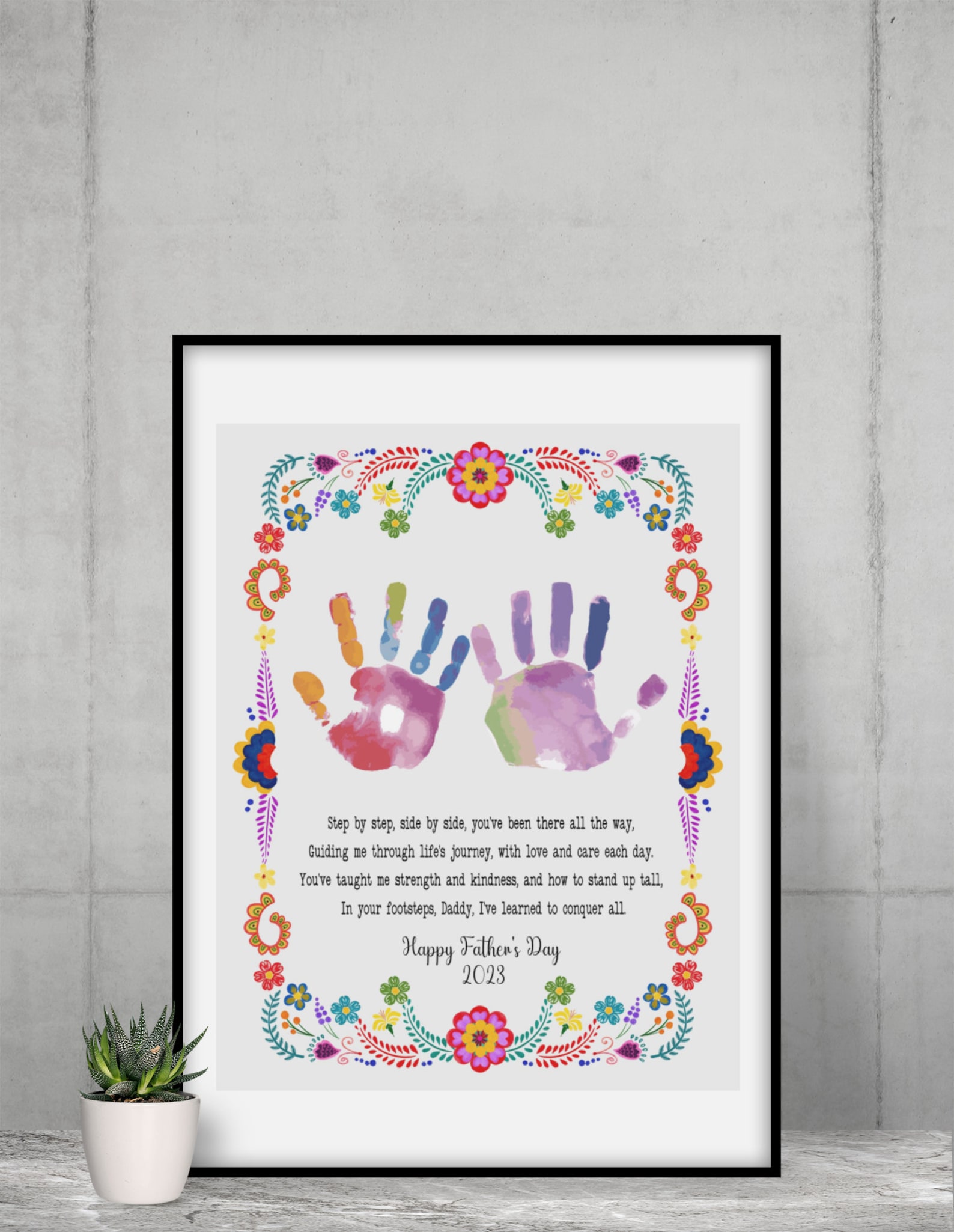 Fathers Day Handprint, Daddy Poem, Handprint Father's Day Gift Card ...