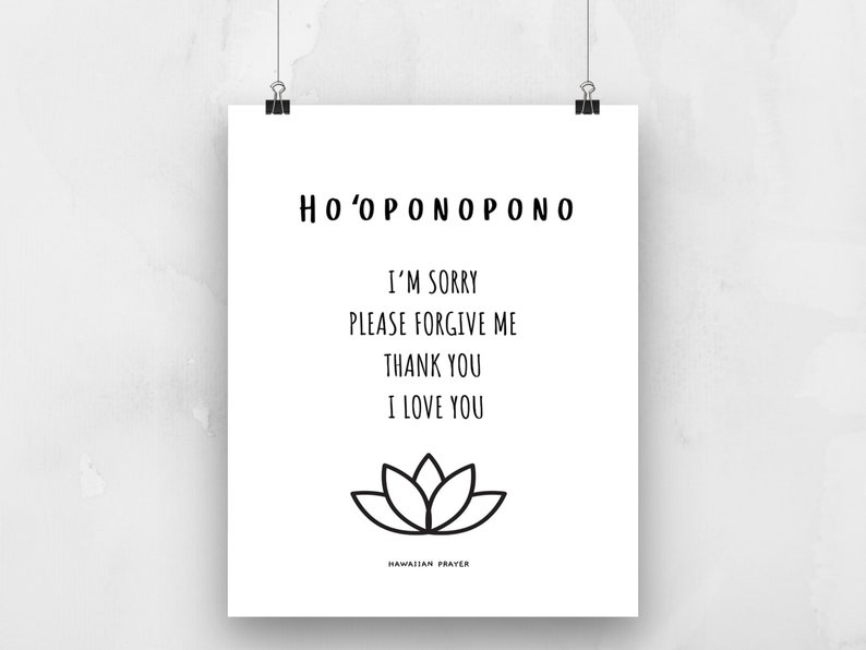 Ho'oponopono Wall Art, Ho'oponopono Prayer, Hawaiian Artwork, Hawaiian ...