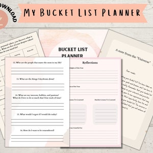 2023 Bucket List, Bucket List Planner, Self Discovery Prompts, Bucket ...