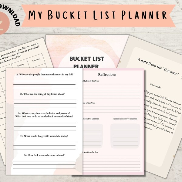 2023 Bucket List Template - Etsy