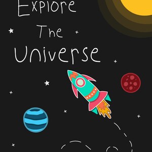 Space Kids Nursery Décor With Inspirational Quotes - Set of 4 Prints ...