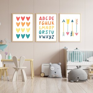 Kids Wall Art, Playroom Decor, Alphabet, Numbers, Shapes, Classroom ...