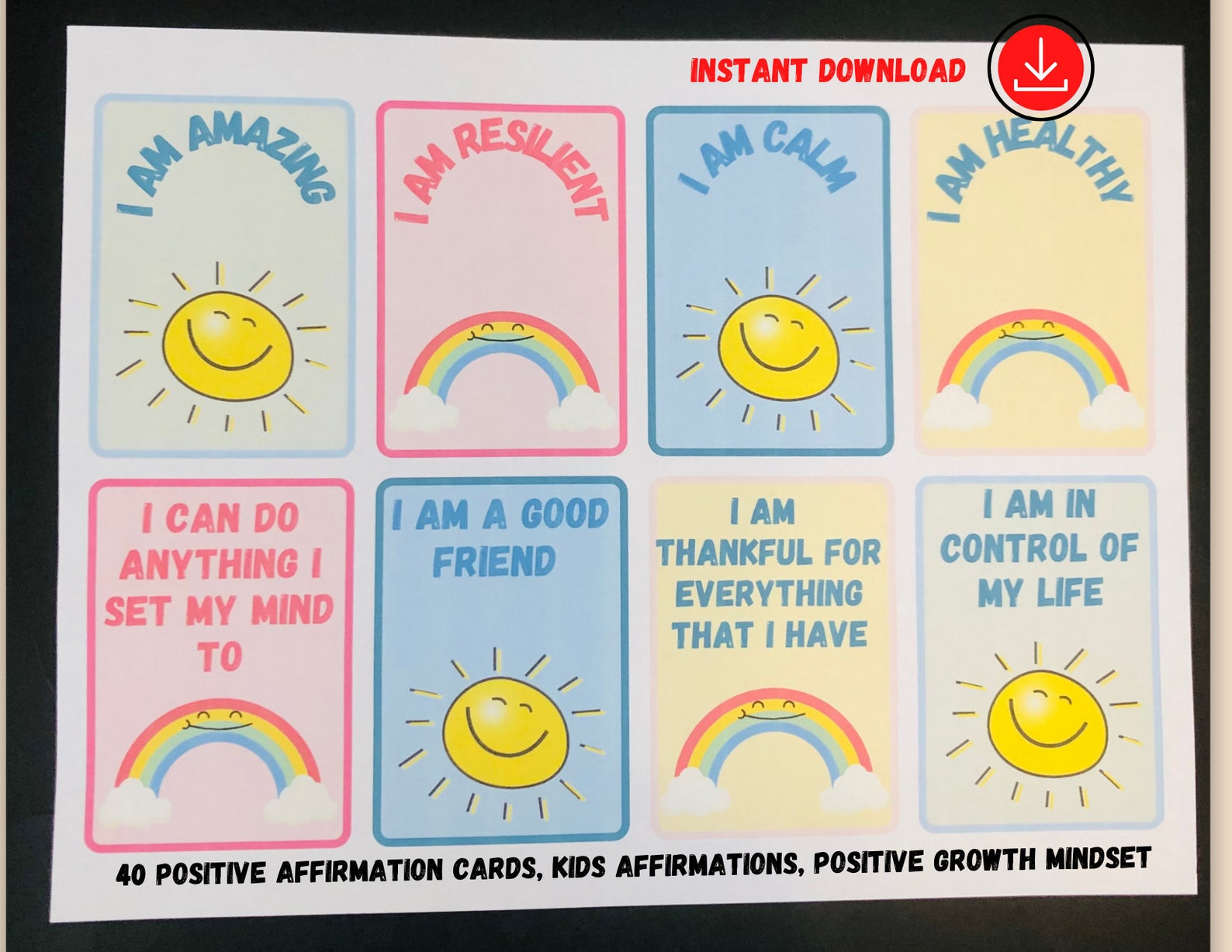 Toddler Affirmations Positivity Cards, 40 Positive Affirmation Cards ...