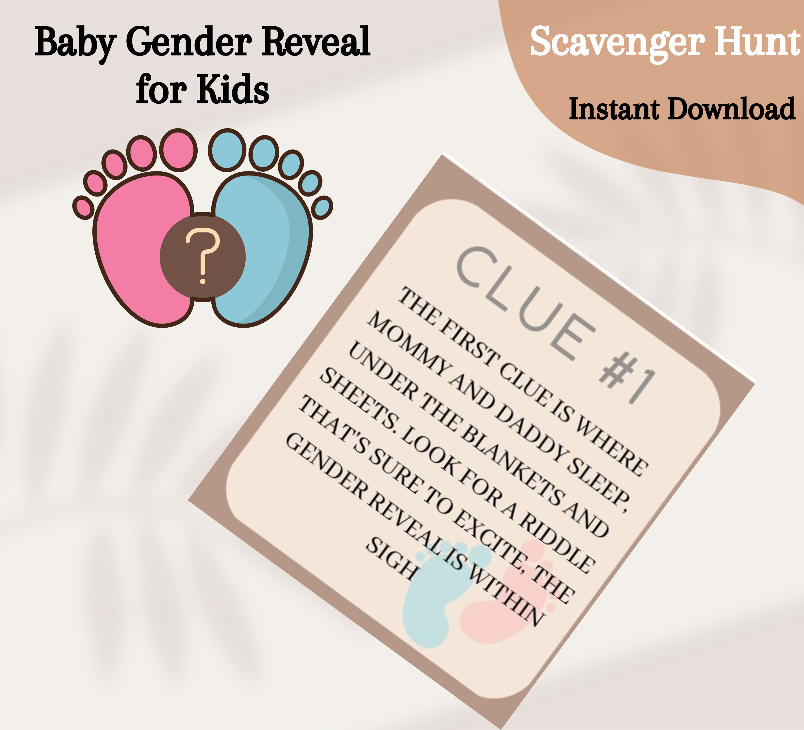 Gender Reveal Scavenger Hunt, Gender Reveal Game, Baby Shower Games ...