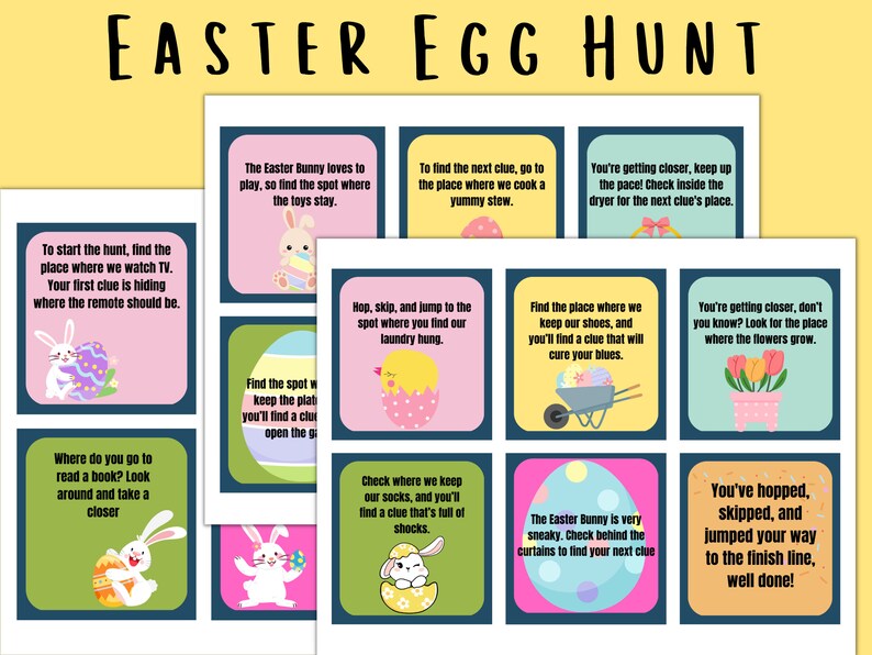 Editable Easter Scavenger Hunt, Outdoor Indoor Easter Scavenger Hunt ...