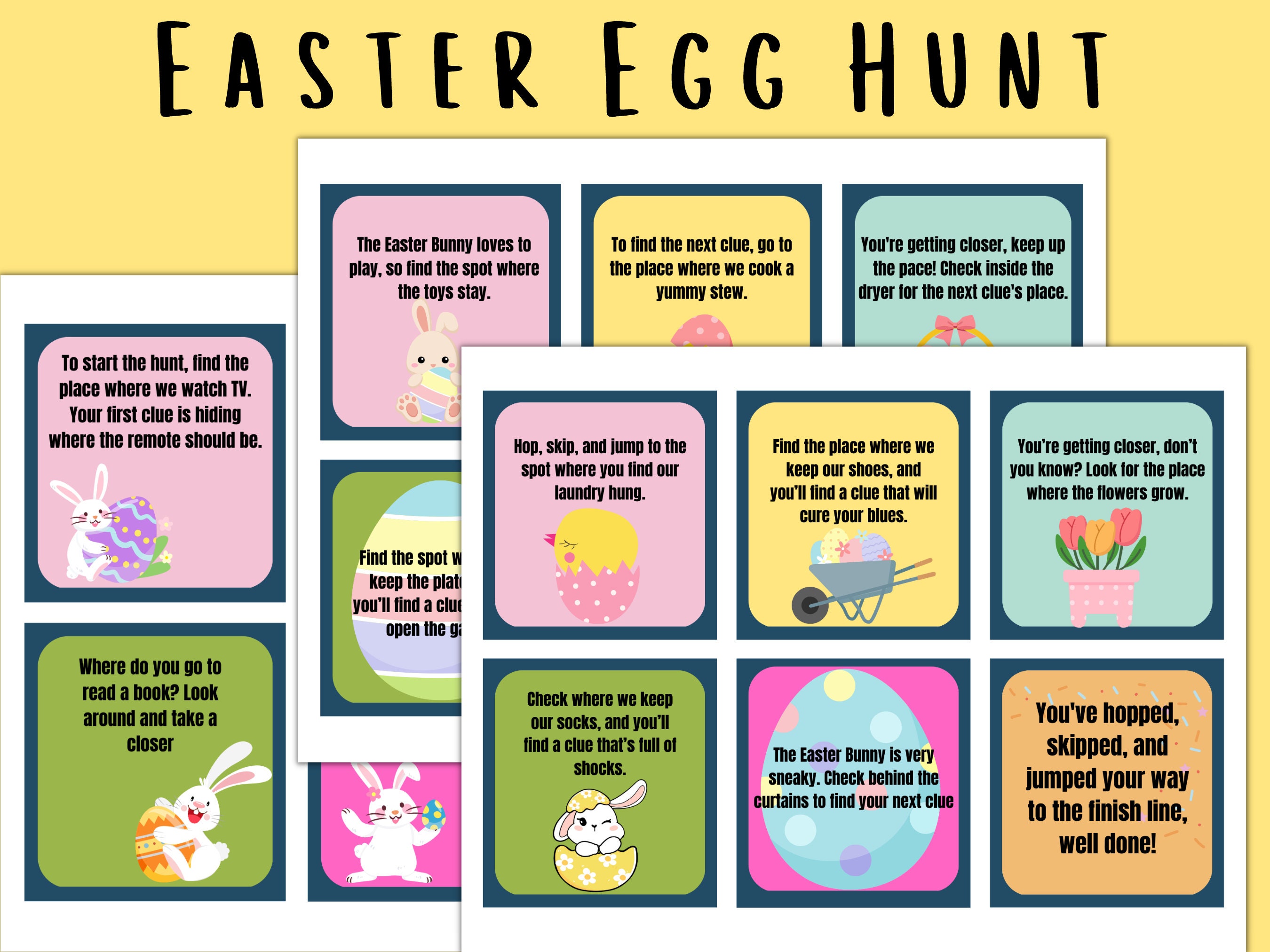 Editable Easter Scavenger Hunt, Outdoor Indoor Easter Scavenger Hunt ...