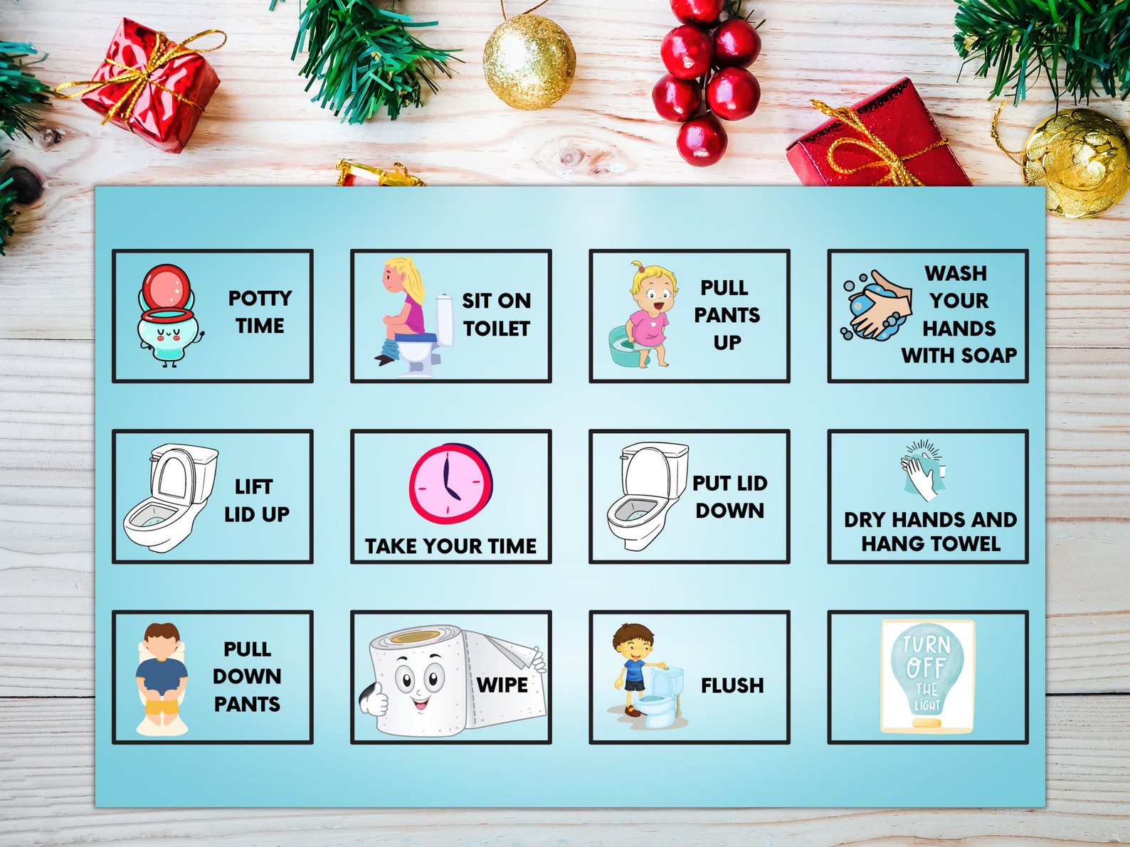 Potty Training Chart, Bathroom Routine Chart, Habit Training Printable ...