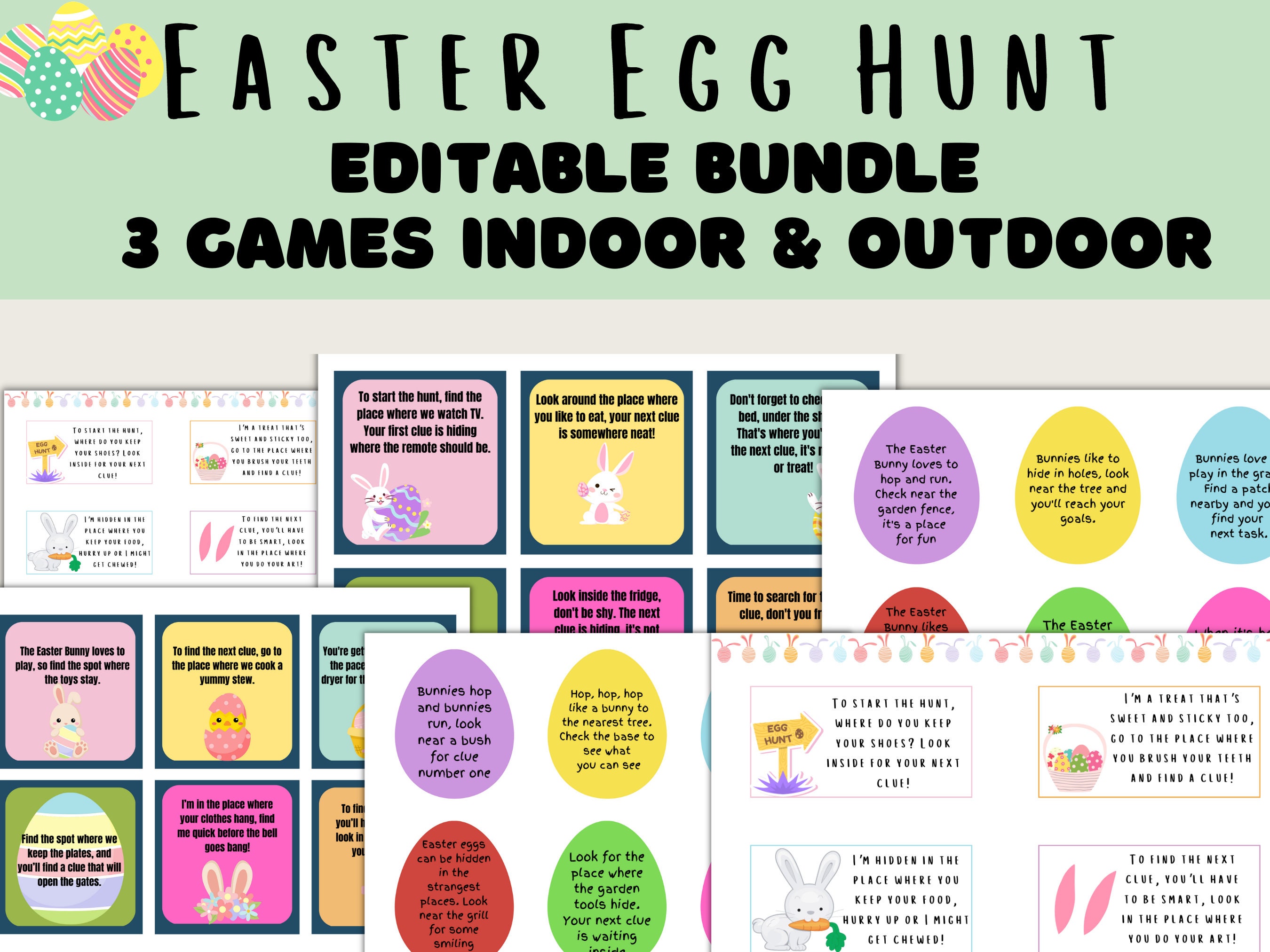 Editable Easter Scavenger Hunt, Outdoor Indoor Easter Scavenger Hunt ...
