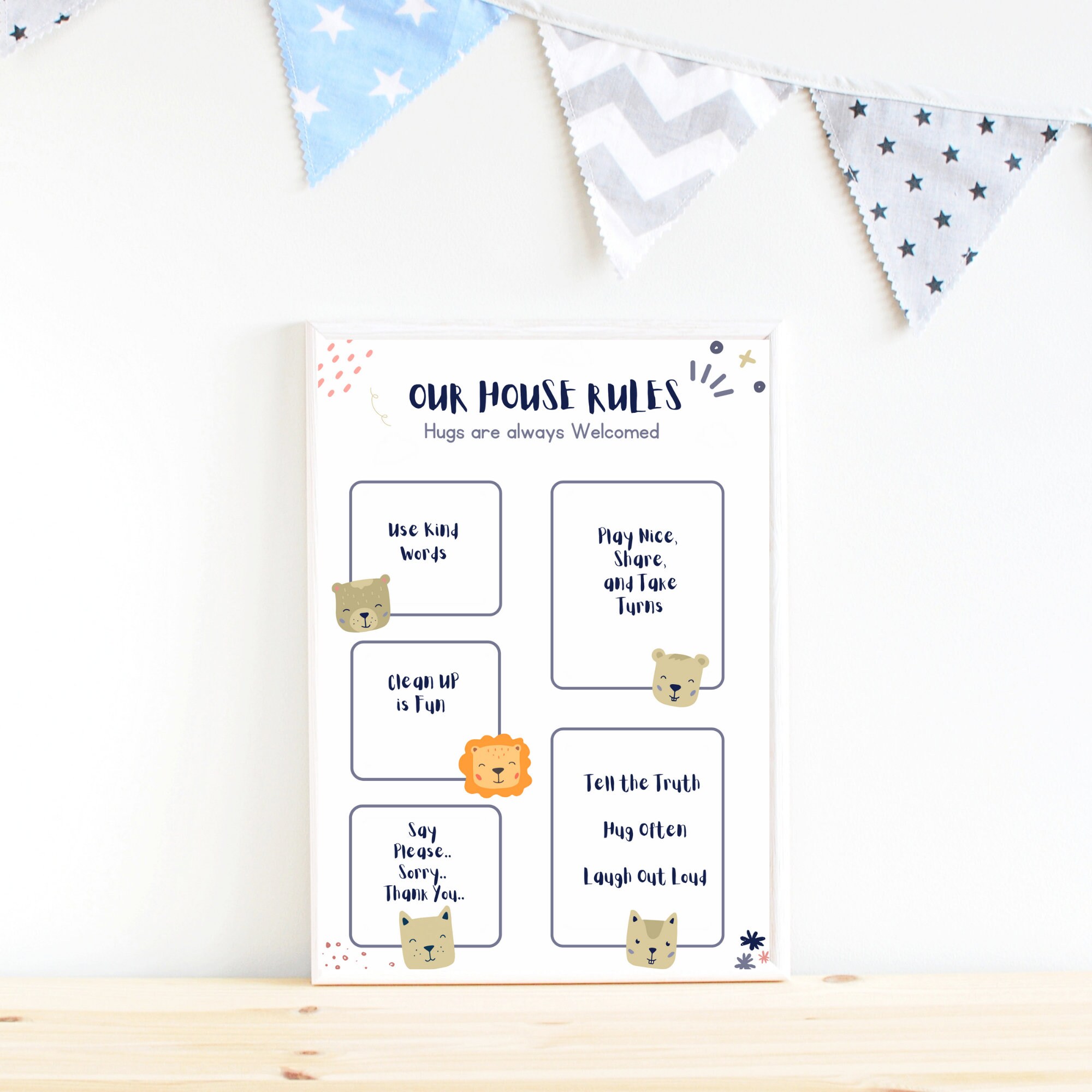 Kids Rules Poster, Family Rules, Playroom Rules, Behavior Print, Kids ...