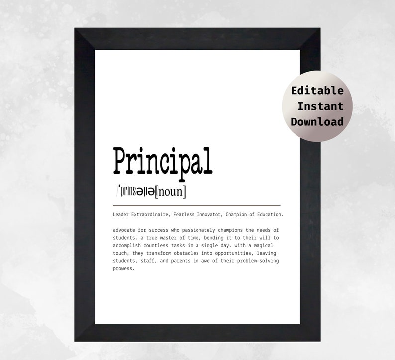 Principal Gift Principal Printable Sign Editable School - Etsy