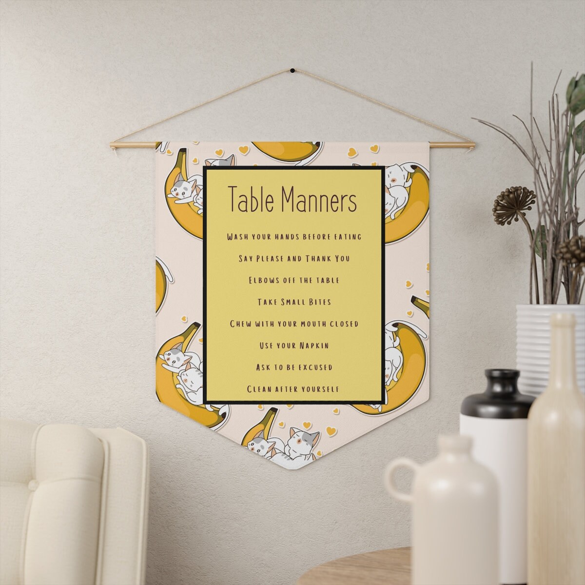Rules Pennant, Table Manners Decoration, Kids Table Manners Etiquette ...