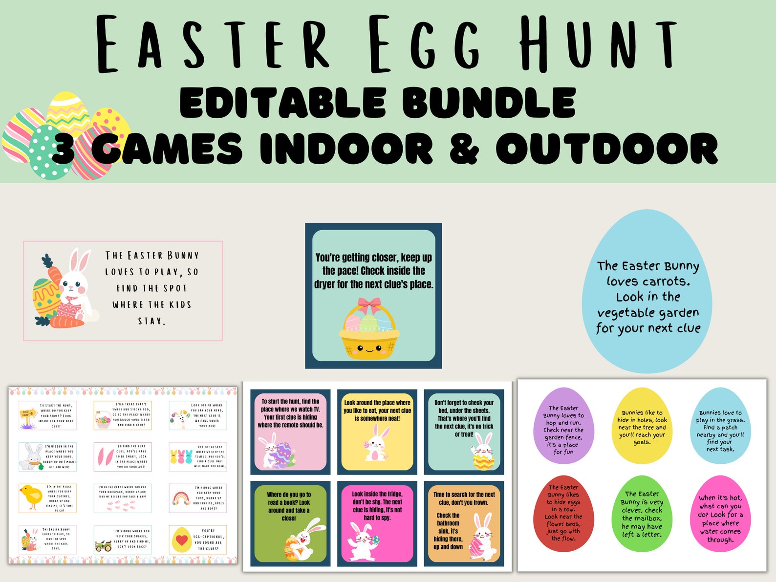Editable Easter Scavenger Hunt, Outdoor Indoor Easter Scavenger Hunt ...