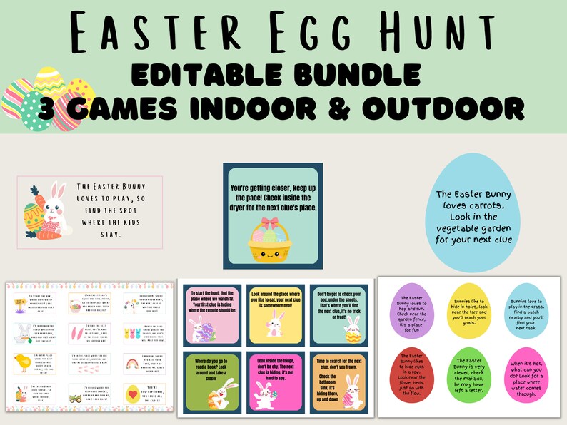 Editable Easter Scavenger Hunt, Outdoor Indoor Easter Scavenger Hunt ...