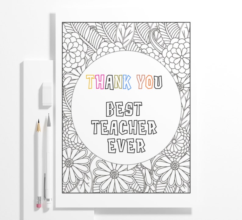 Teacher Card Printable School Teacher Gift Teacher - Etsy
