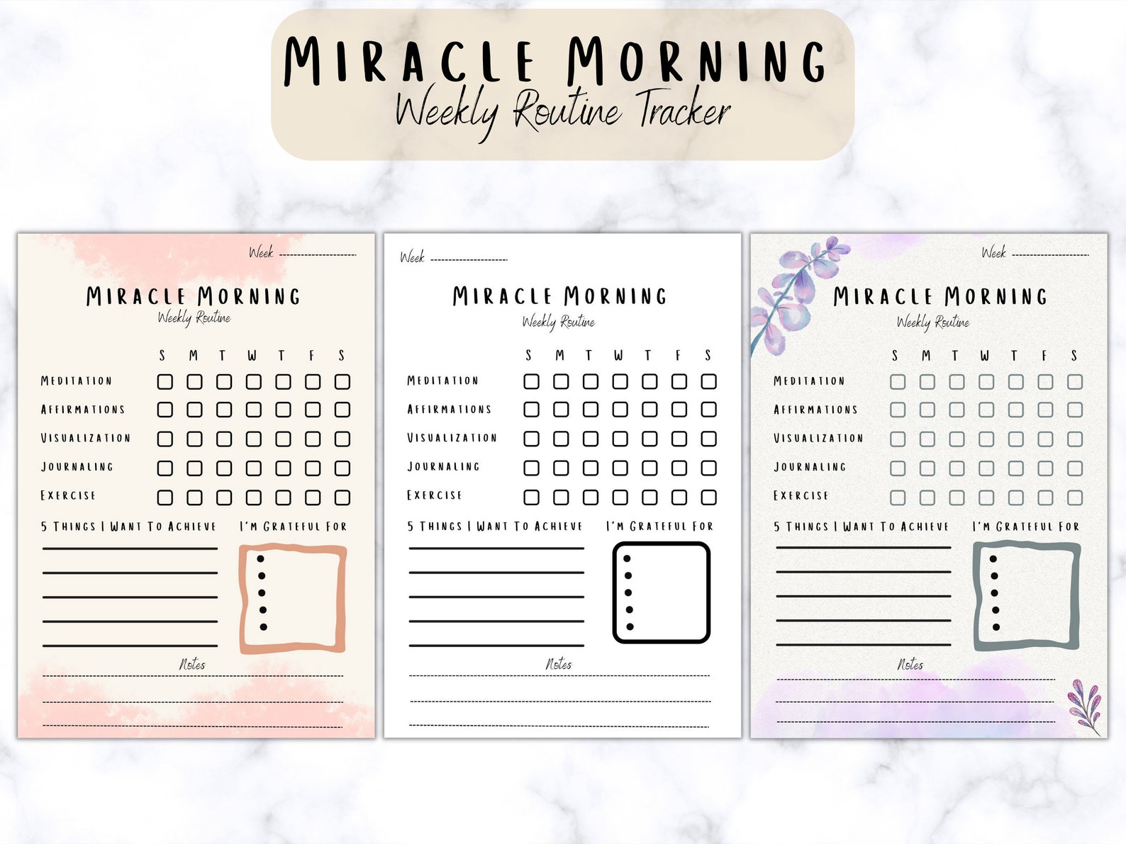 Miracle Mornings Routine, Miracle Mornings Planner, Morning Routine ...