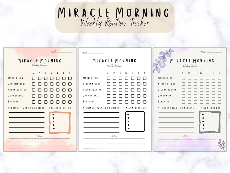 Miracle Mornings Routine, Miracle Mornings Planner, Morning Routine ...